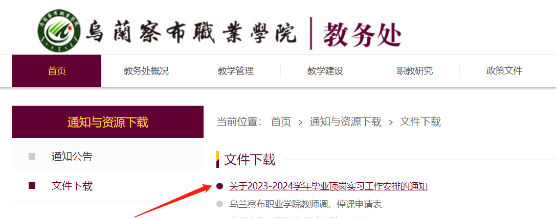 关于2023-2024学年毕业顶岗实习工作安排的通知-教务处